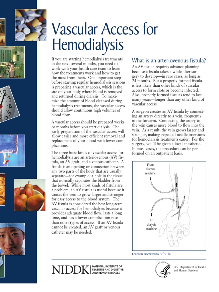 Vascular Access For Hemodialysis | PDF | Hemodialysis | Medicine