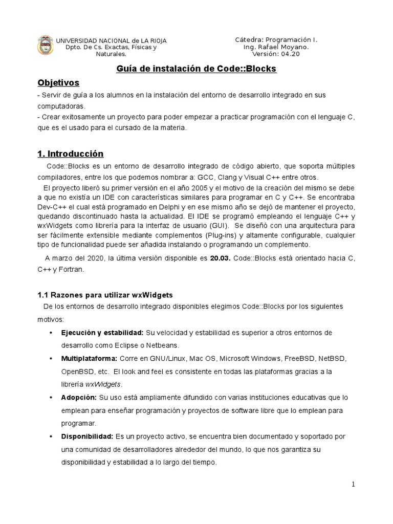 Guia Instalacion Codeblocks | PDF | Entorno de desarrollo integrado ...