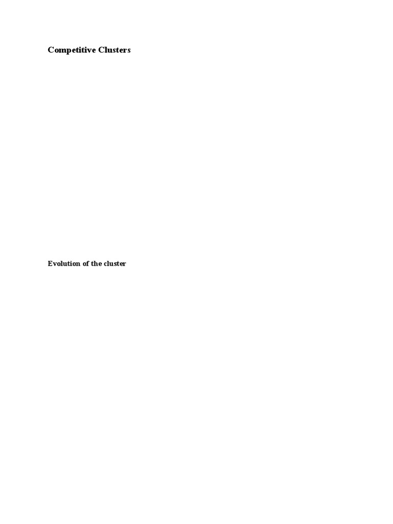 Competitive Clusters: Evolution of The Cluster | PDF