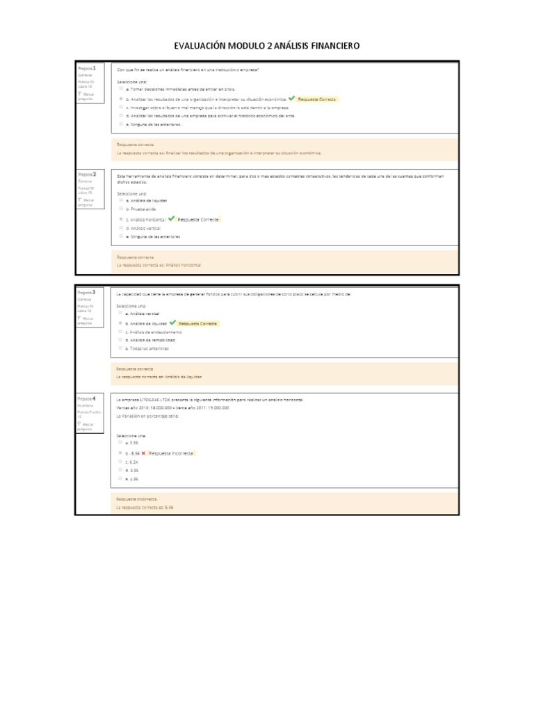 Evaluación Modulo 2 Análisis Financiero | PDF