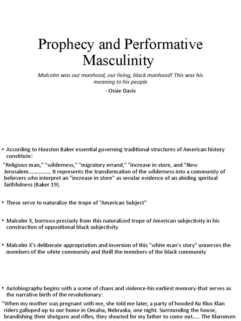 Prophecy and Performative Masculinity | PDF | Malcolm X