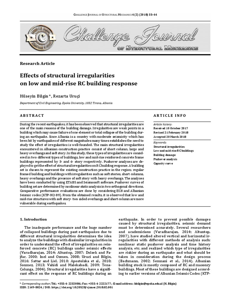 Effects of Structural Irregularities On PDF | PDF | Strength Of ...