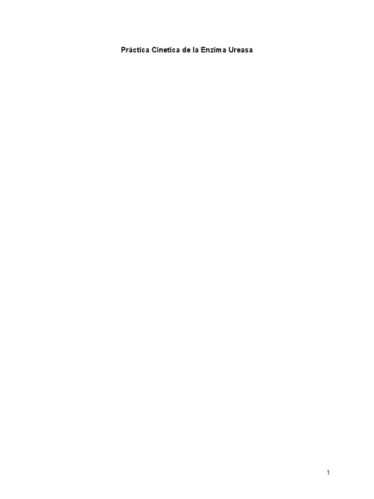 Practica 5 de Cinética de La Enzima Ureasa | PDF | Enzima | Inhibidor ...