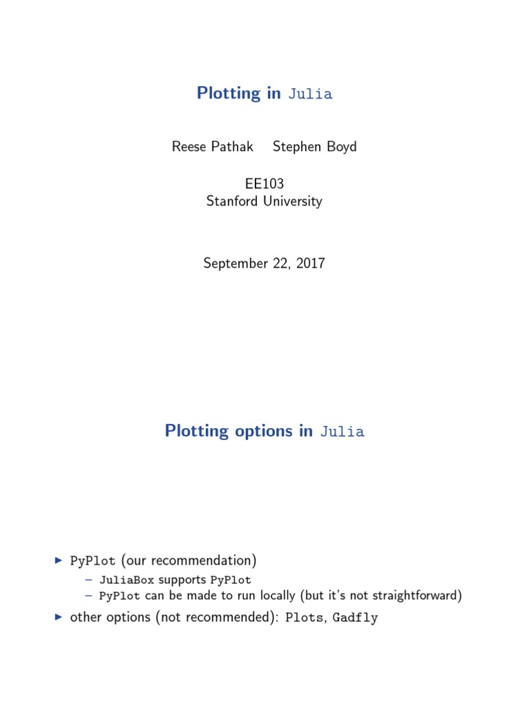 Julia Plotting Slides | PDF | Computer Programming | Computer Data