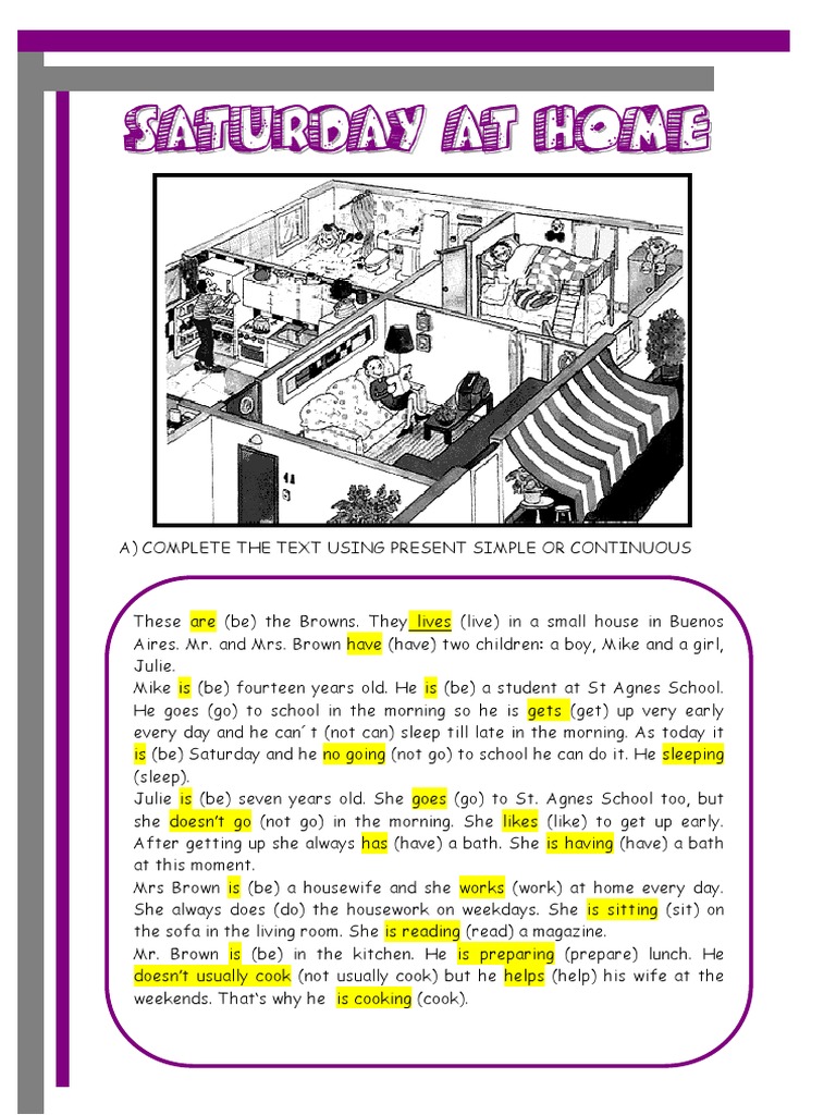 Present Simple Vs Present Continous Worksheet - Maria Camila Galindo ...