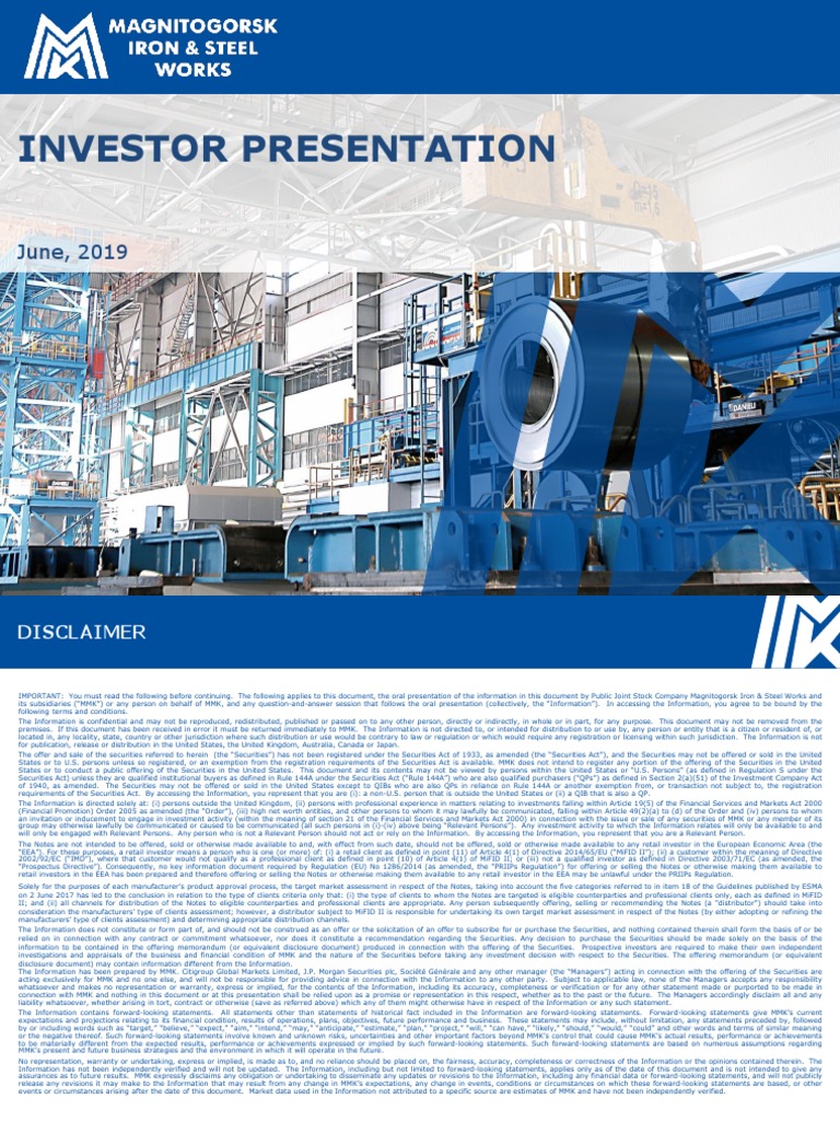 MMK - Investor Presentation 2 | PDF | Securities Act Of 1933 | Dividend