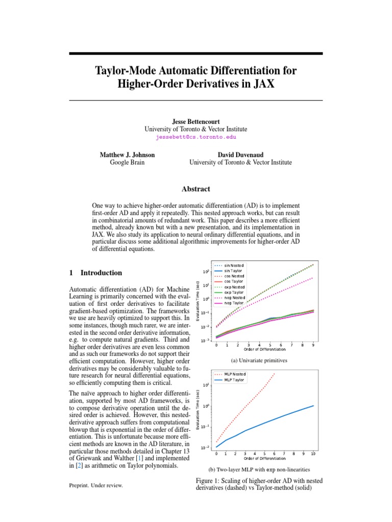 Taylor Mode Automatic Differentiation For Higher Order Derivatives in Jax | PDF | Derivative ...