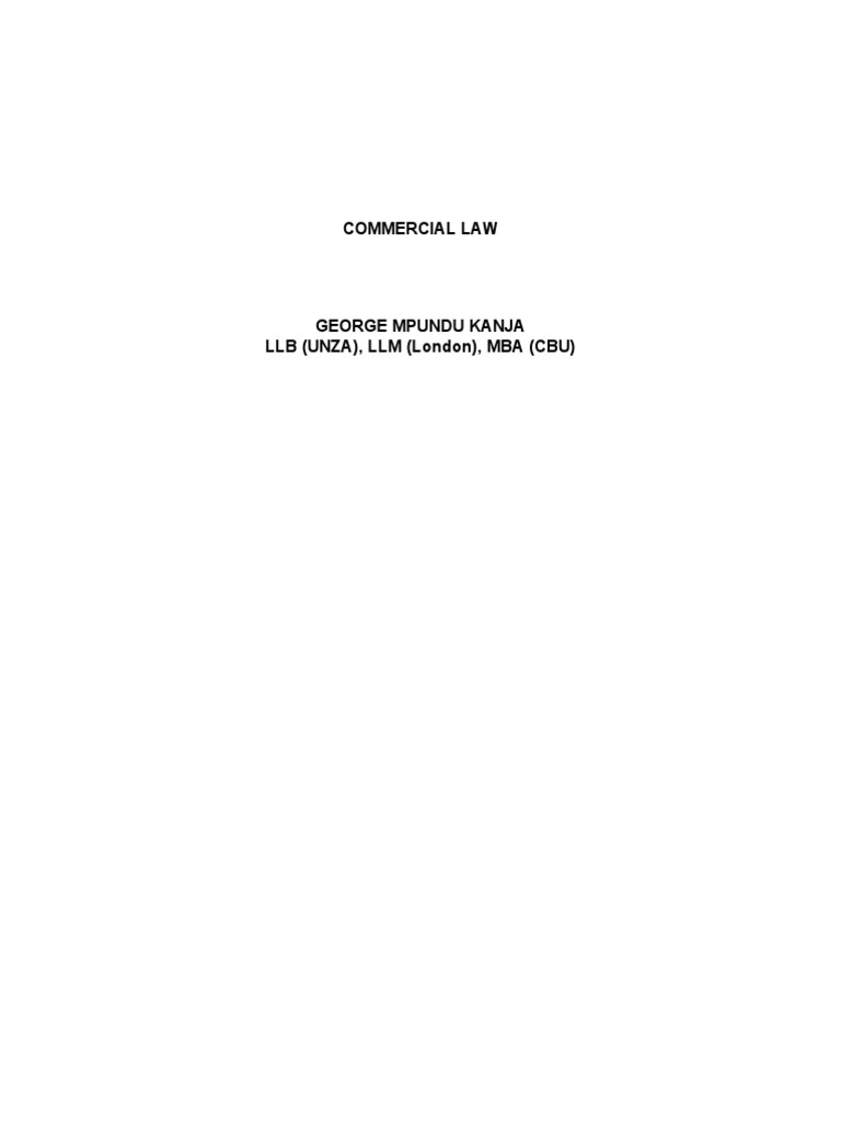 Commercial Law Textbook | PDF
