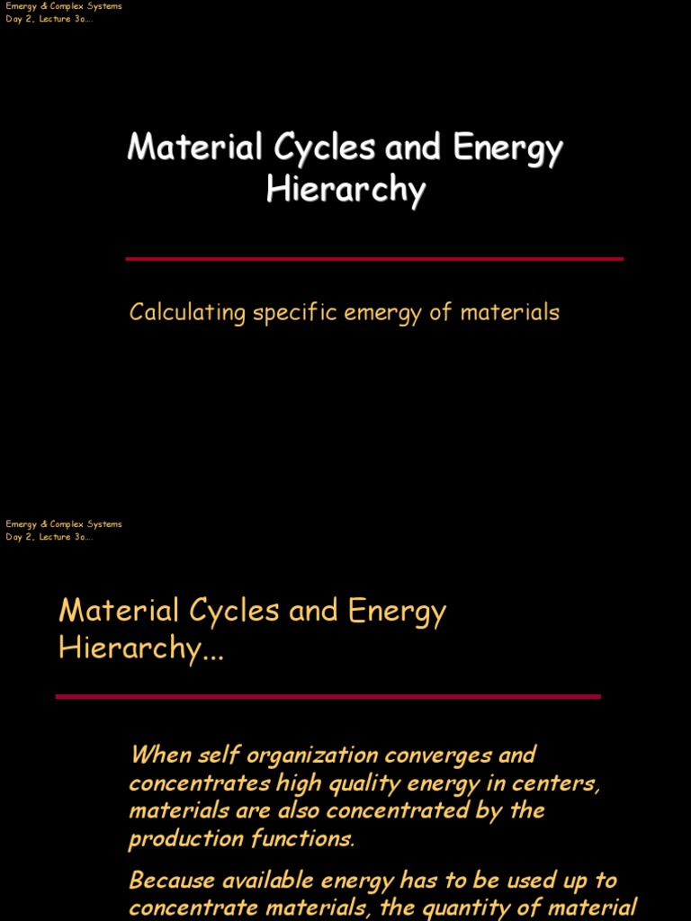 Material Cycles and Energy Hierarchy | PDF | Chemistry | Chemical Elements