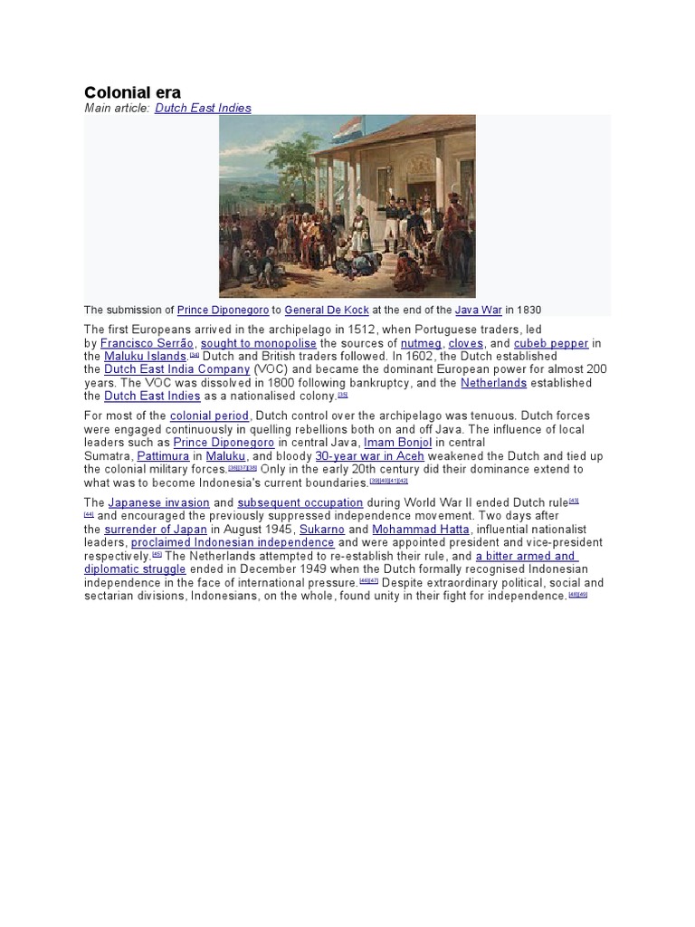 Colonial Era: Dutch East Indies | PDF | Travel | Classics