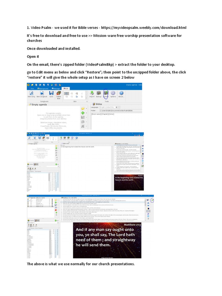 VideoPsalm Setup Guide for Churches | PDF
