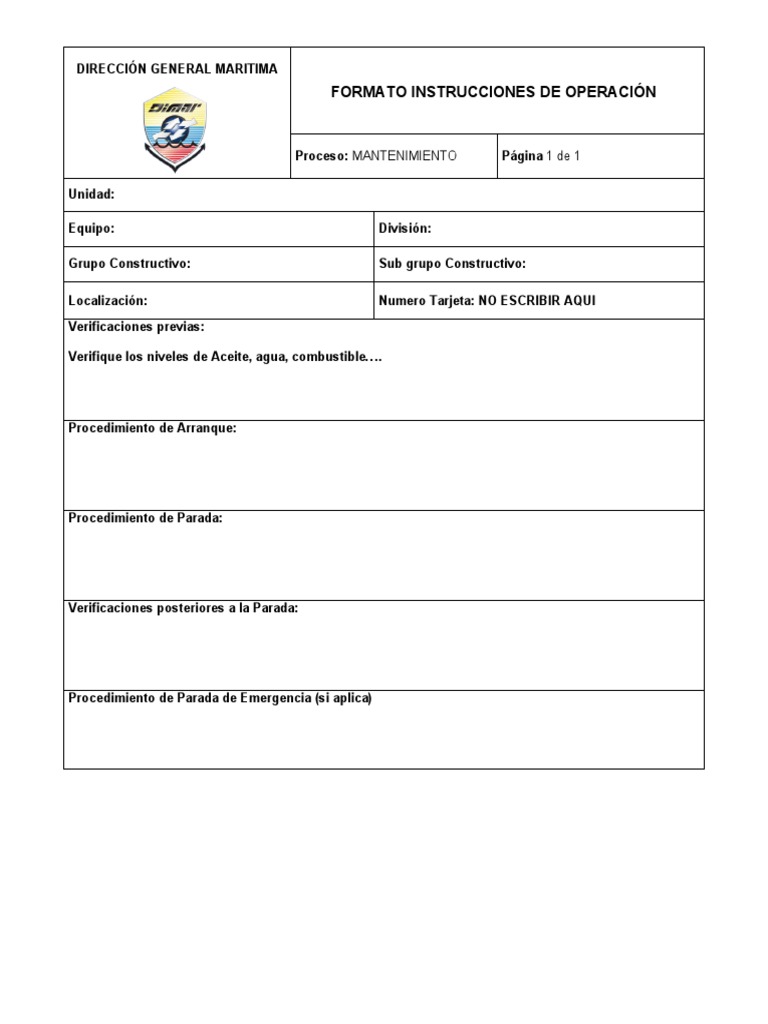 Instruccion de Operacion | PDF