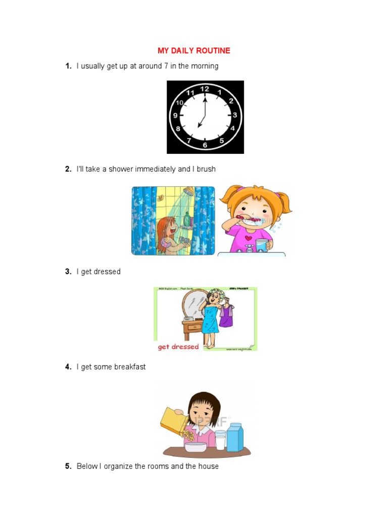 I Usually Get Up at Around 7 in The Morning: My Daily Routine | PDF