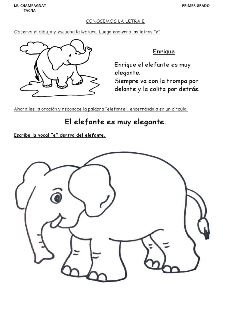 Conocemos La Vocal e | PDF