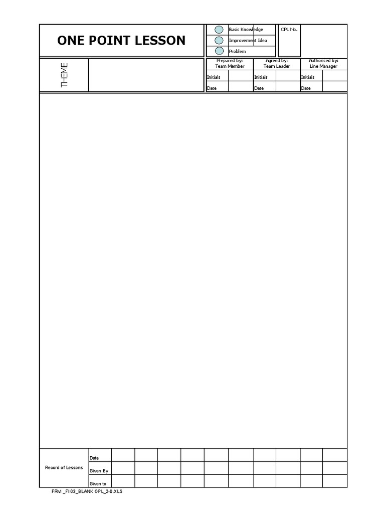 One Point Lesson Template Guide | PDF