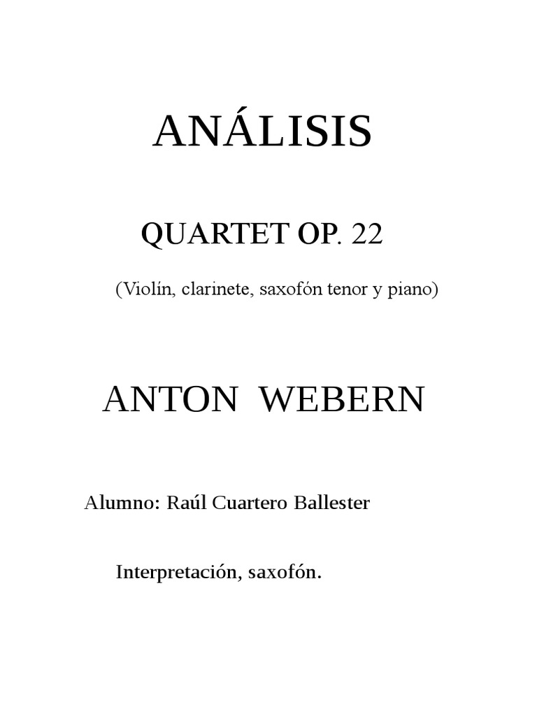 Webern Quartet | PDF | Formas musicales | Sonido