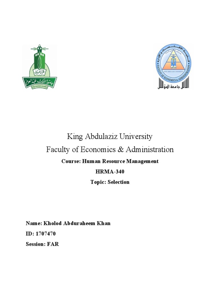 King Abdulaziz University Faculty of Economics & Administration | PDF ...