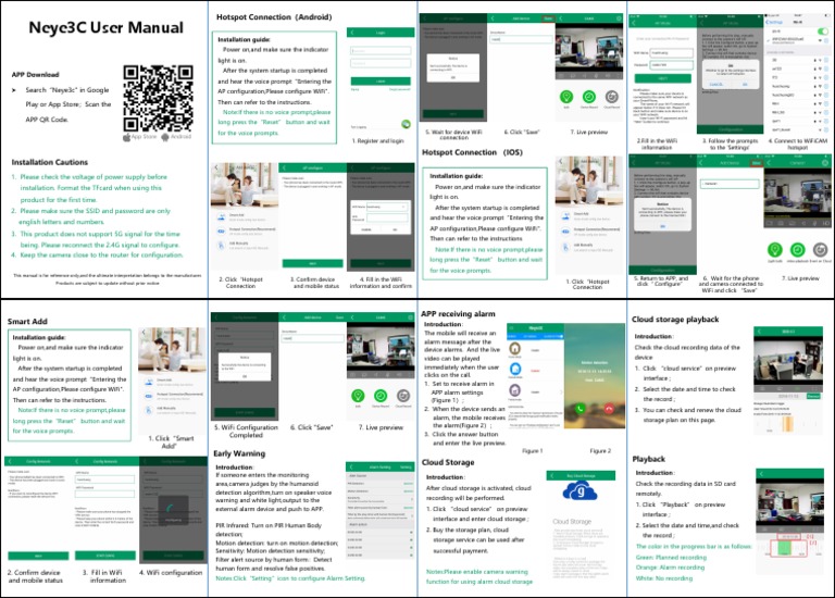Neye3C User Manual: Installation Guide: Power On, and Make Sure The ...