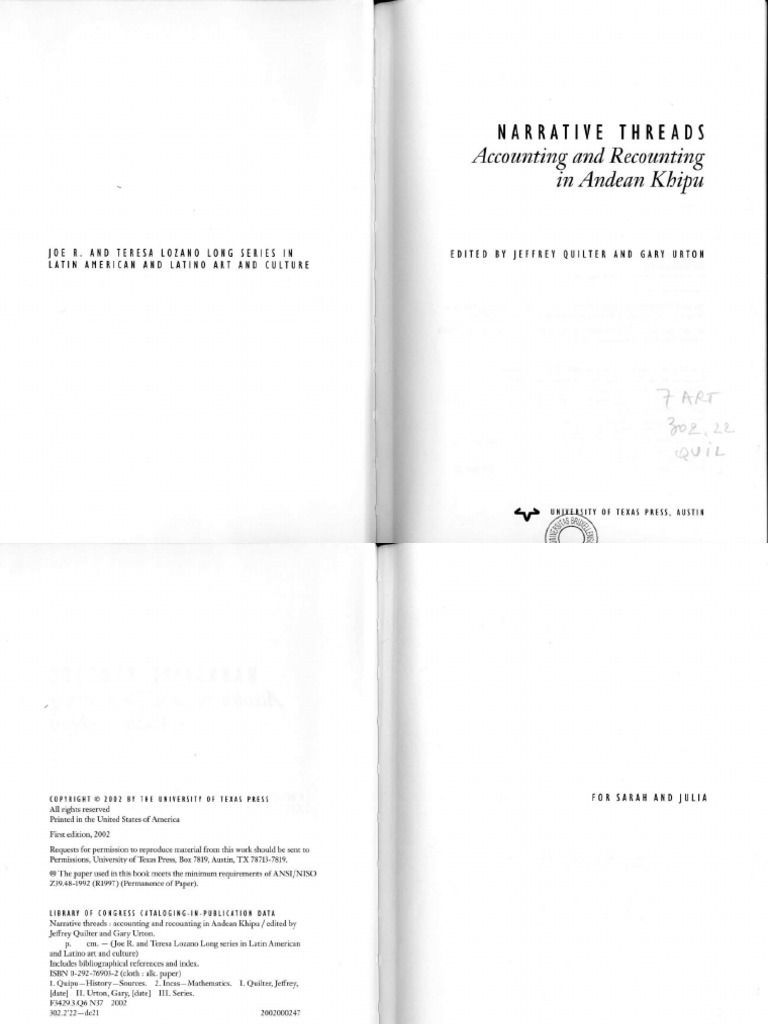 Narrative Threads - Quilter Urton PDF | PDF