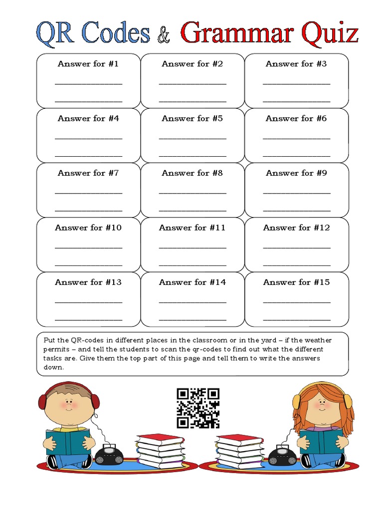 QR Code Classroom Task Activity | PDF
