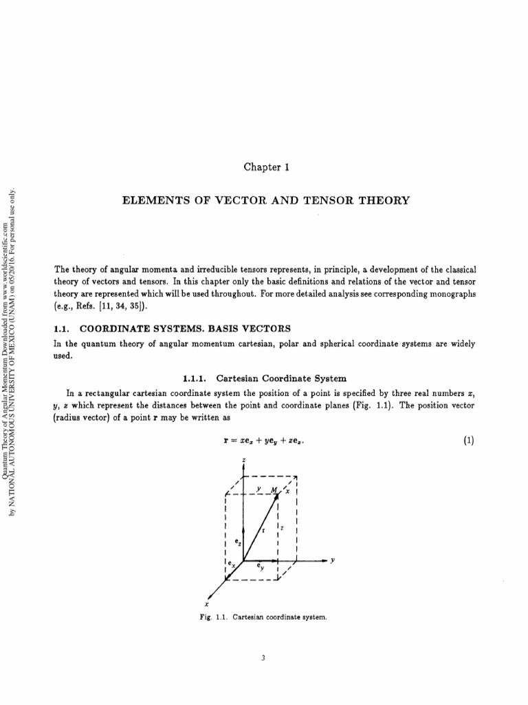Elements of Vector and Tensor Theory: 1.1. Coordinate Systems. Basis ...