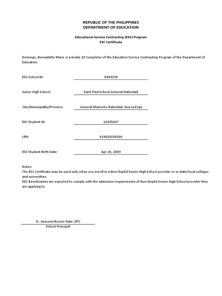 Republic of The Philippines Department of Education: Educational ...