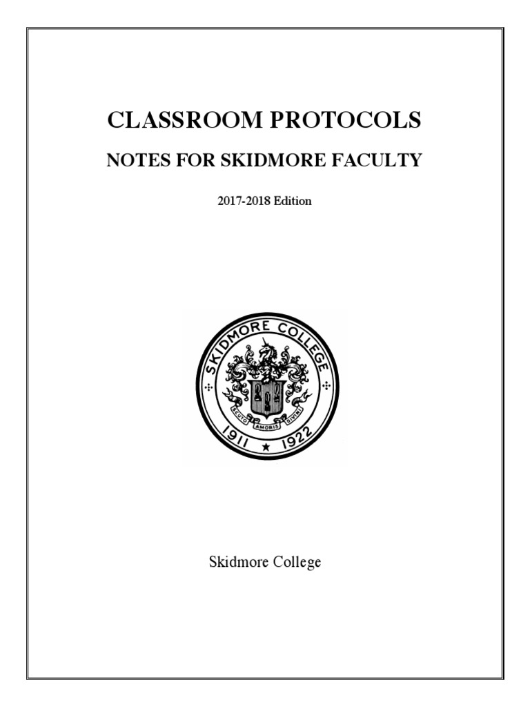 Classroom Protocols: Notes For Skidmore Faculty | Download Free PDF ...
