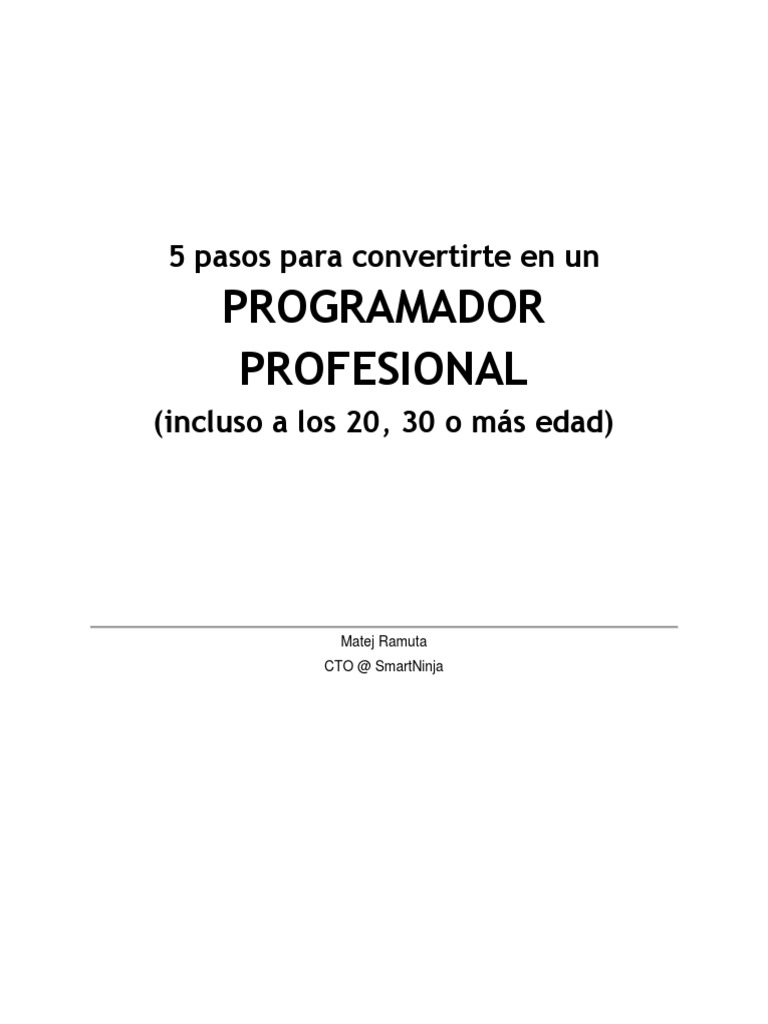 E Book GRATIS 5 Pasos para Convertirse en Un Programador Profesional ...