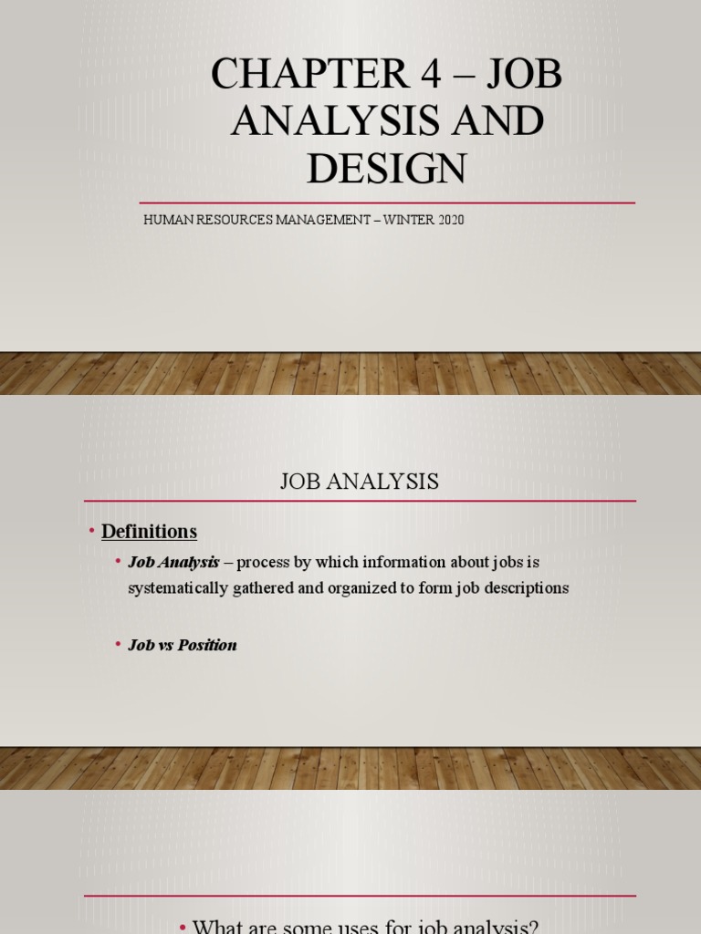 Chapter 4 - Job Analysis and Design | PDF | Competence (Human Resources ...