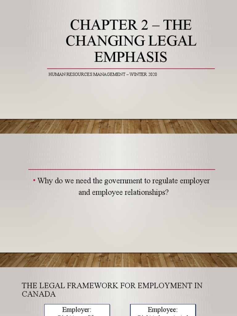 Chapter 2 - The Changing Legal Emphasis | PDF | Employment | Rights