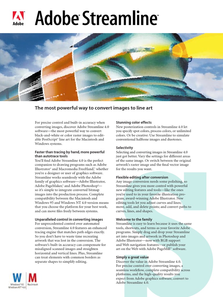 Adobe Streamline Brochure | PDF | Adobe Illustrator | Adobe Photoshop