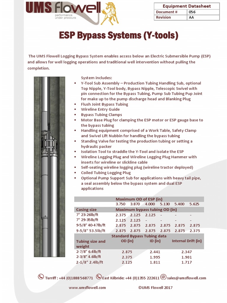 EDS 056 REV AA ESP Bypass Systems Y Tools | PDF | Pipe (Fluid ...