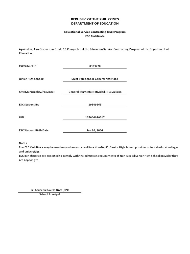 Republic of The Philippines Department of Education: Educational ...