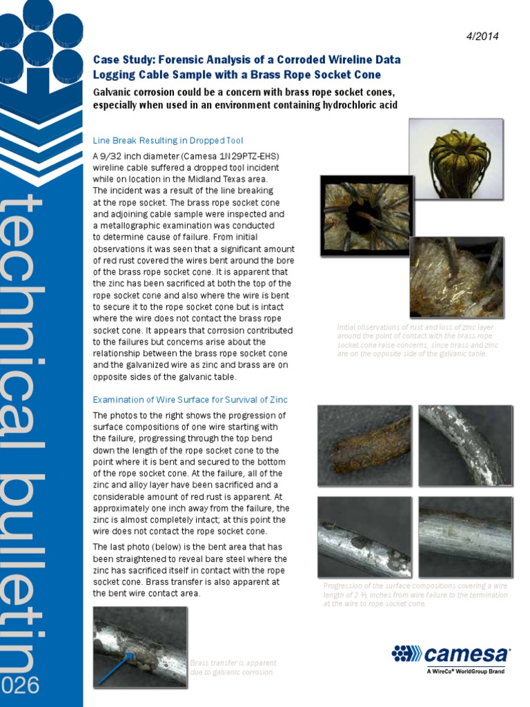 Case Study: Forensic Analysis of A Corroded Wireline Data Logging Cable ...