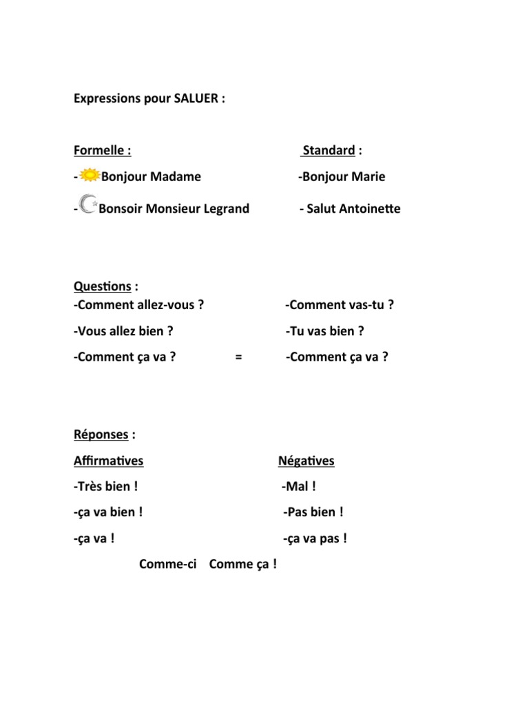 Activité 1 La Salutation | PDF | Développement personnel | Arts du ...