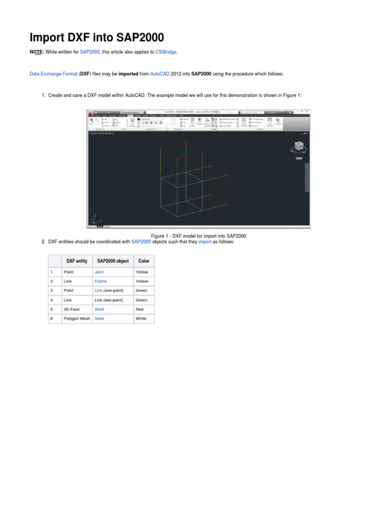 Import DXF Into SAP2000 | PDF