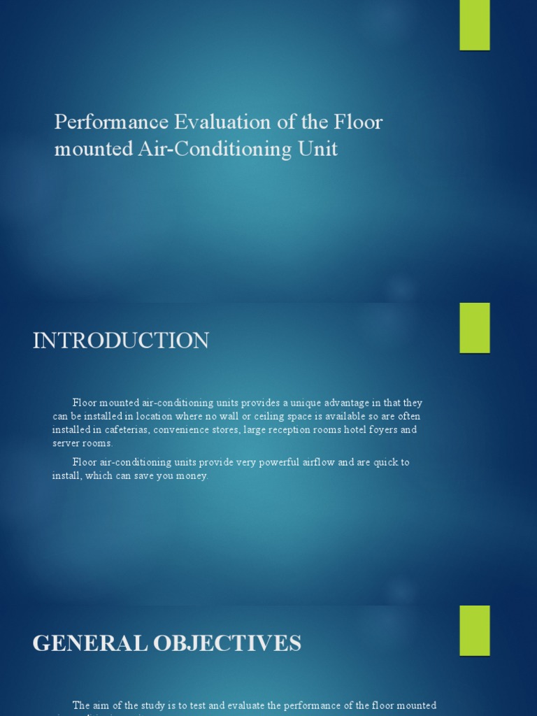 Performance Evaluation of The Floor Mounted Air-Conditioning Unit | PDF ...
