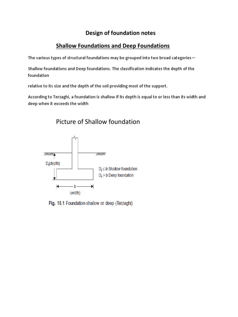 Design of Foundation Notes | PDF | Deep Foundation | Foundation ...