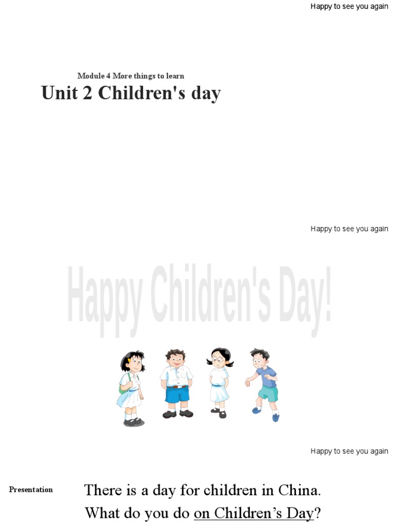 Unit 2 Children's Day: Module 4 More Things To Learn | PDF