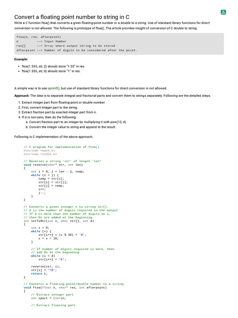 C_DOUBLE_TO_STRING | PDF | Integer (Computer Science) | String ...