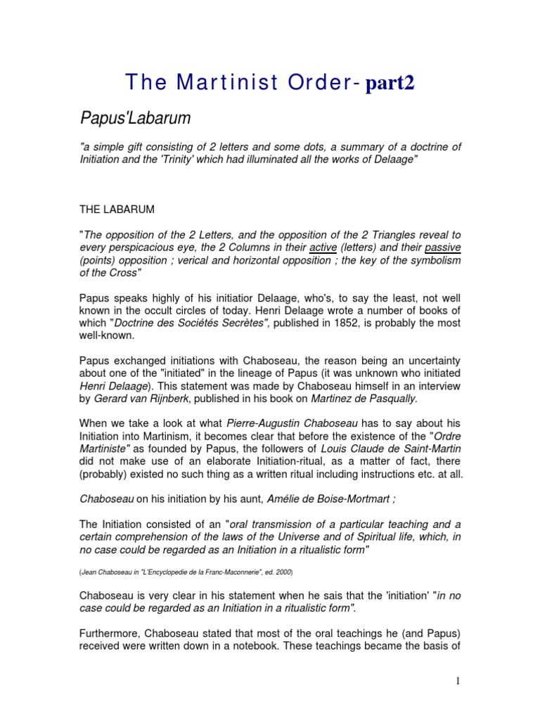 The Martinist Order (Part 2) PDF | PDF | Esotericism | Mysticism