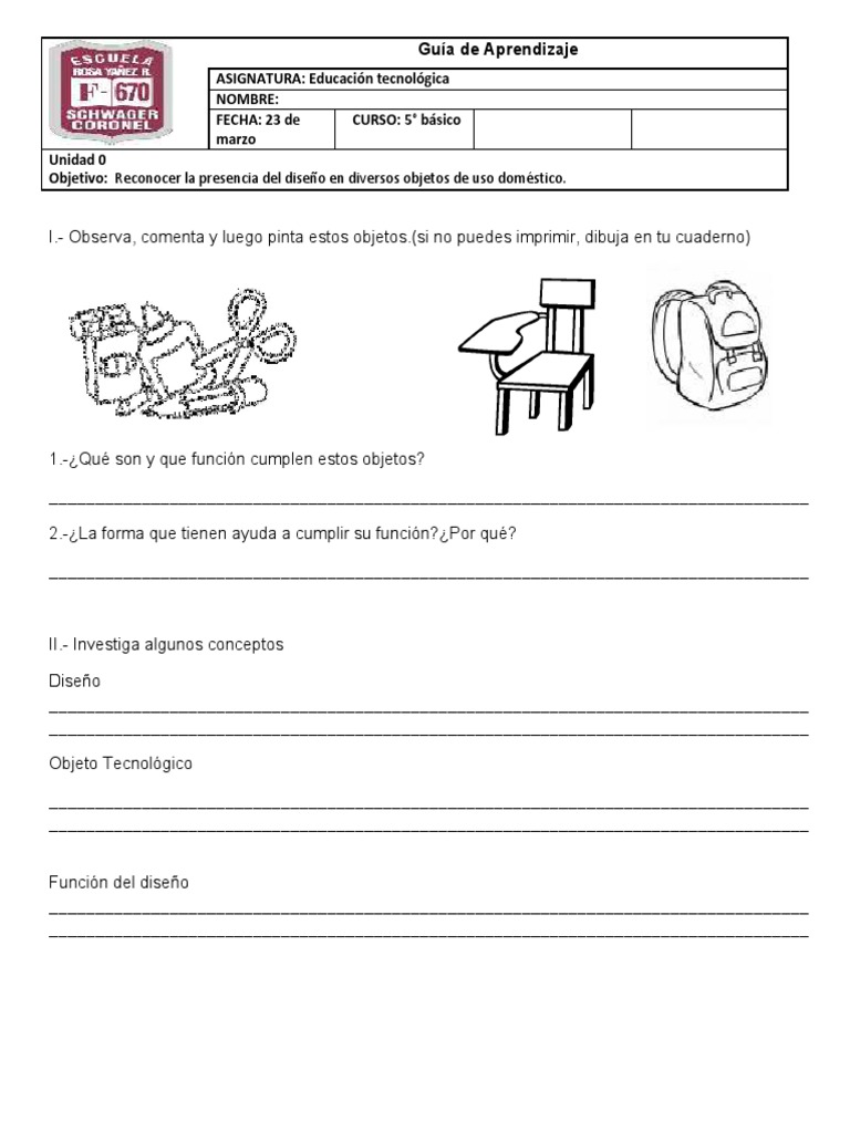 Actividades de Tecnología 5° Básico | PDF | Arte