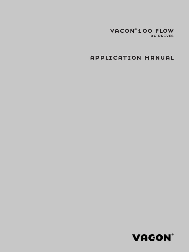 Vacon 100 FLOW Application Manual DPD01083F UK | PDF | Electric Motor | Menu (Computing)