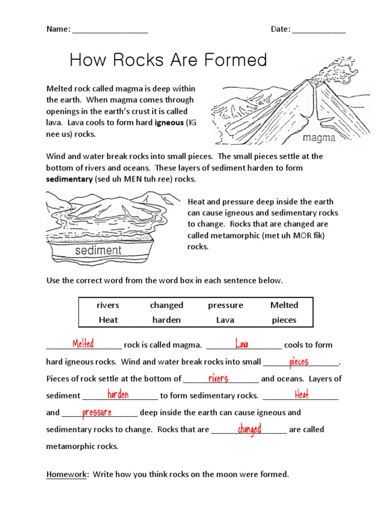 How Rocks Are Formed Key | PDF | Rock (Geology) | Minerals