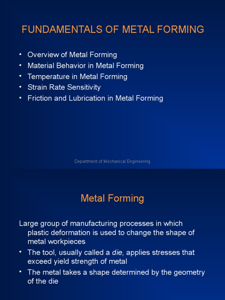 Fundamentals of Metal Forming | PDF | Deformation (Engineering ...
