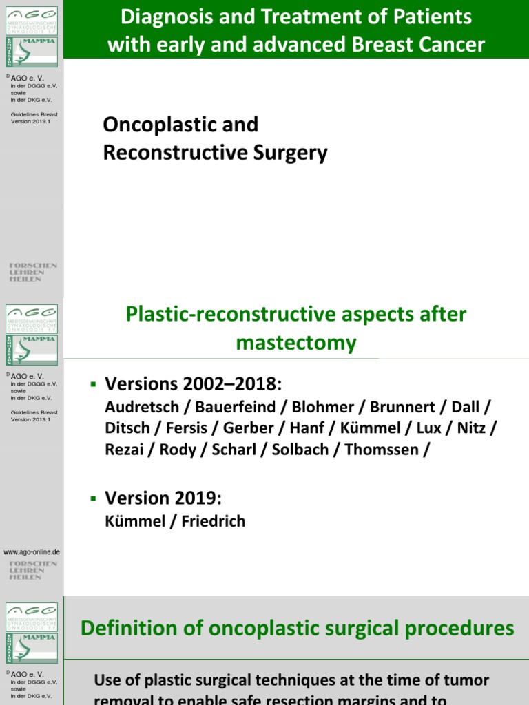 2019E 09 - Oncoplastic and Reconstructive Surgery | PDF | Mastectomy ...