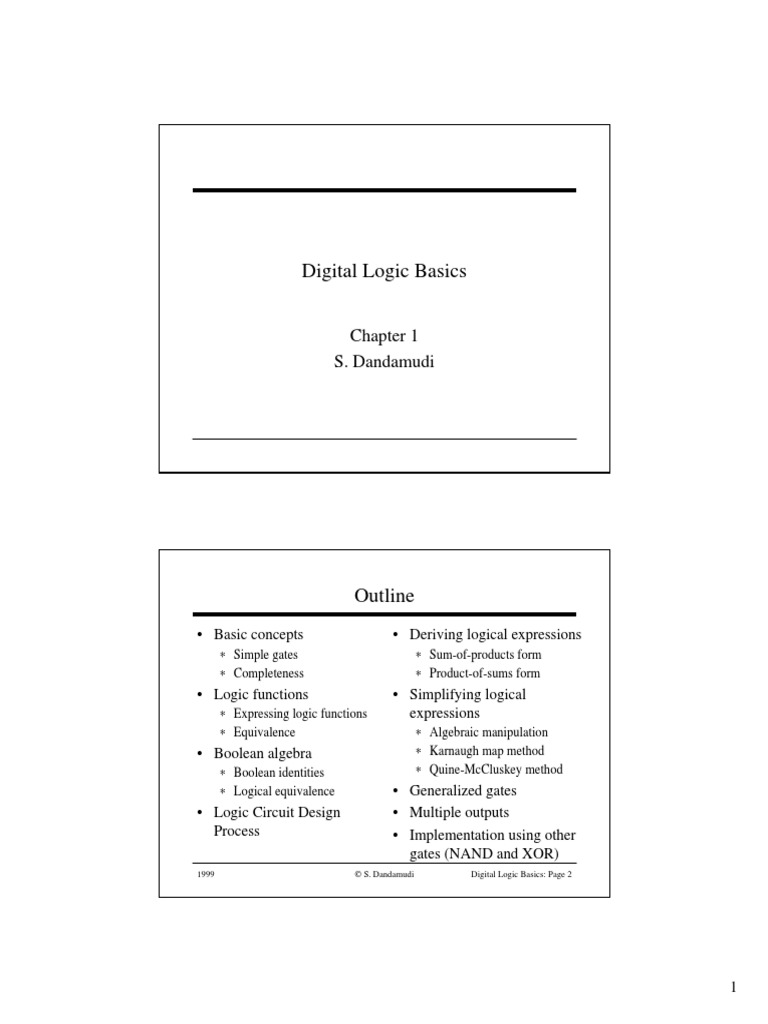 Digital - Logic Basics | PDF | Logic Gate | Boolean Algebra