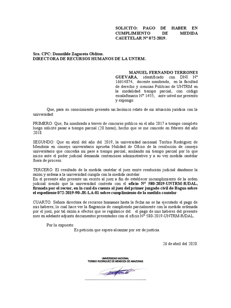 SOLICITO Pago | PDF | Mandato | Juez