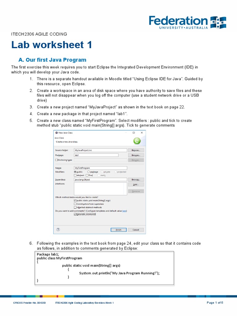 Java Programming Lab Guide | PDF | Eclipse (Software) | Java (Programming Language)