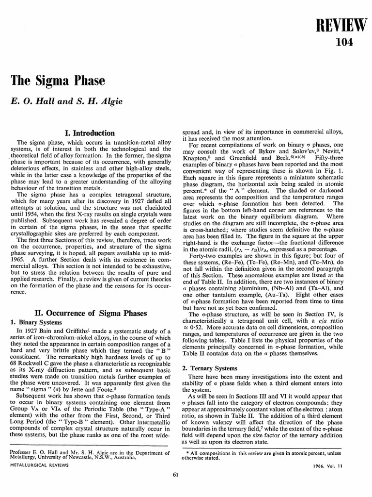 The Sigma Phase PDF | PDF | Alloy | Phase (Matter)